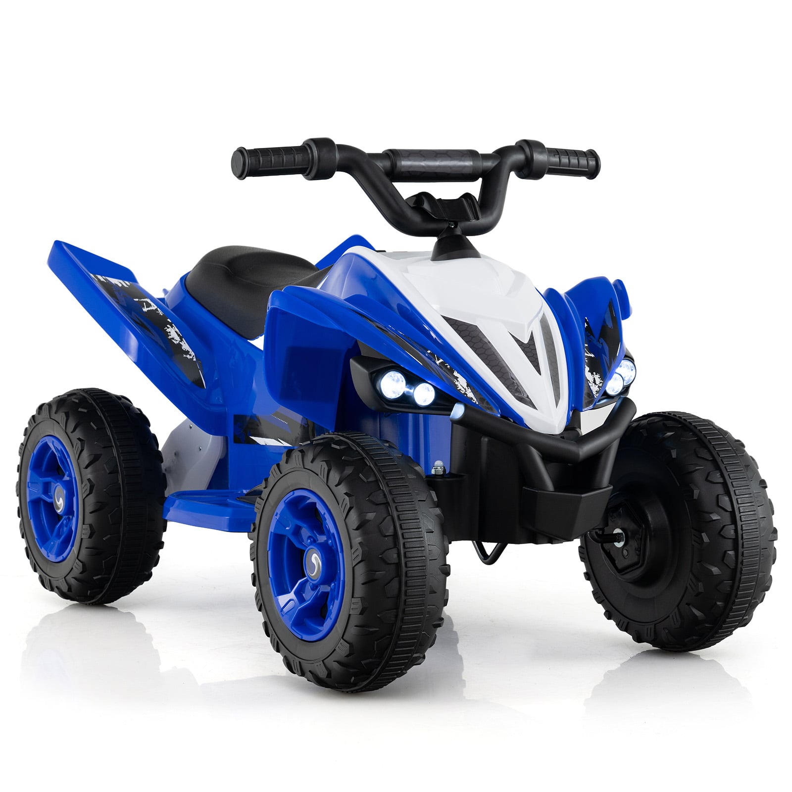 12V Kids Ride On ATV 4-Wheeler Quad with LED Lights and 7 mph Max Spee ...