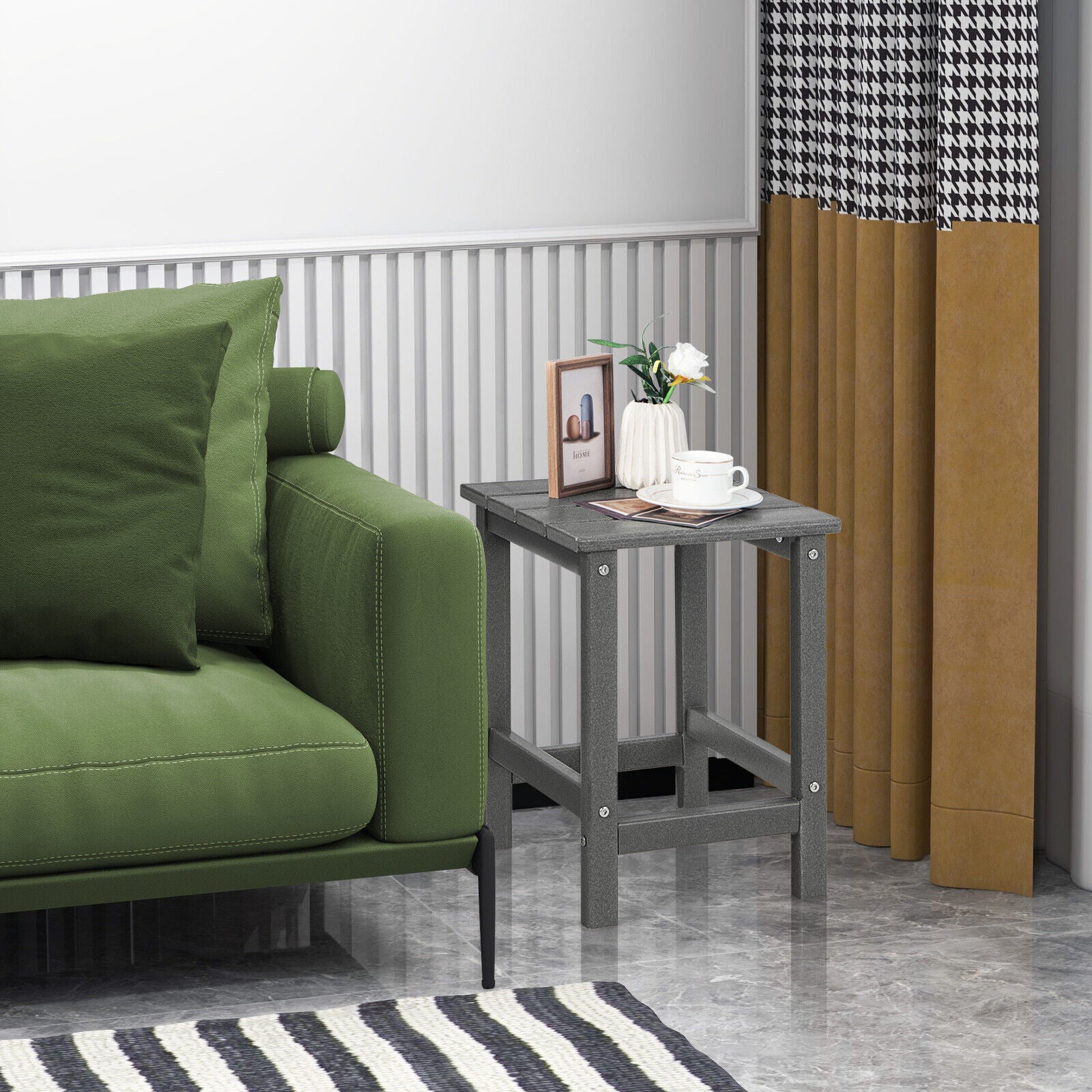 14 Inch Square Weather-Resistant Adirondack Side Table-Gray – Direct by Wilsons Home Store